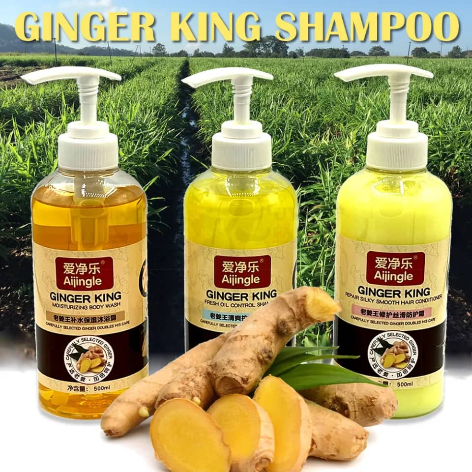 500ml Ginger Root Booster Shampoo Ginger Conditioner Ginger Body Wash ...
