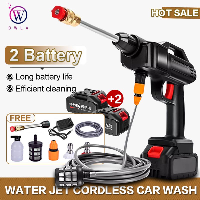 Water Jet 998VF Cordless Car Wash Floor Tiles Cleaner Spray Gun Water Jet Pump Portable High ...