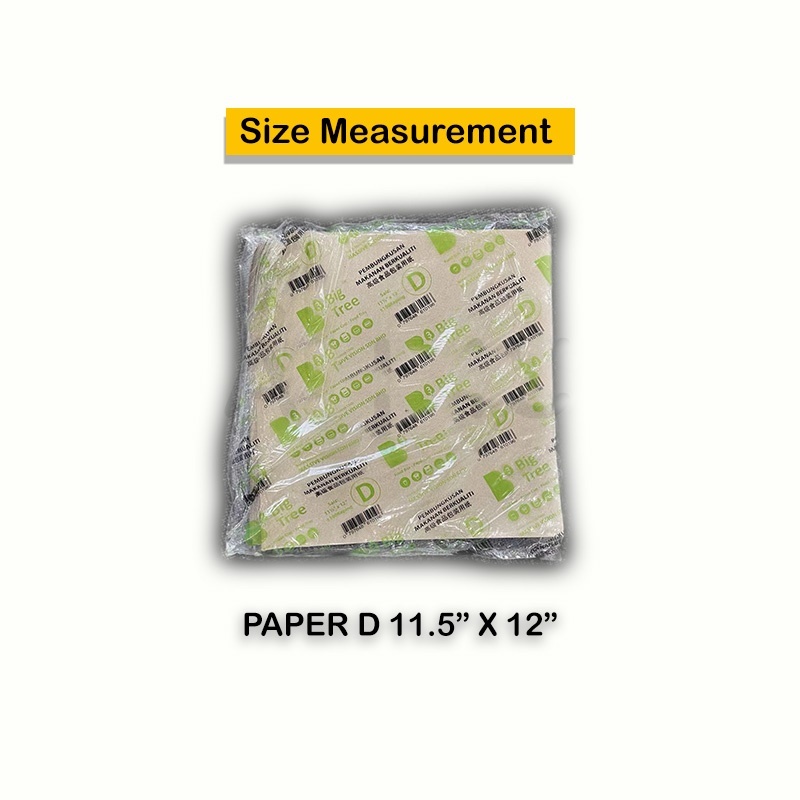 Hawker Paper 100pcs Brown Coklat Kertas Minyak Food Packaging Kraft ...