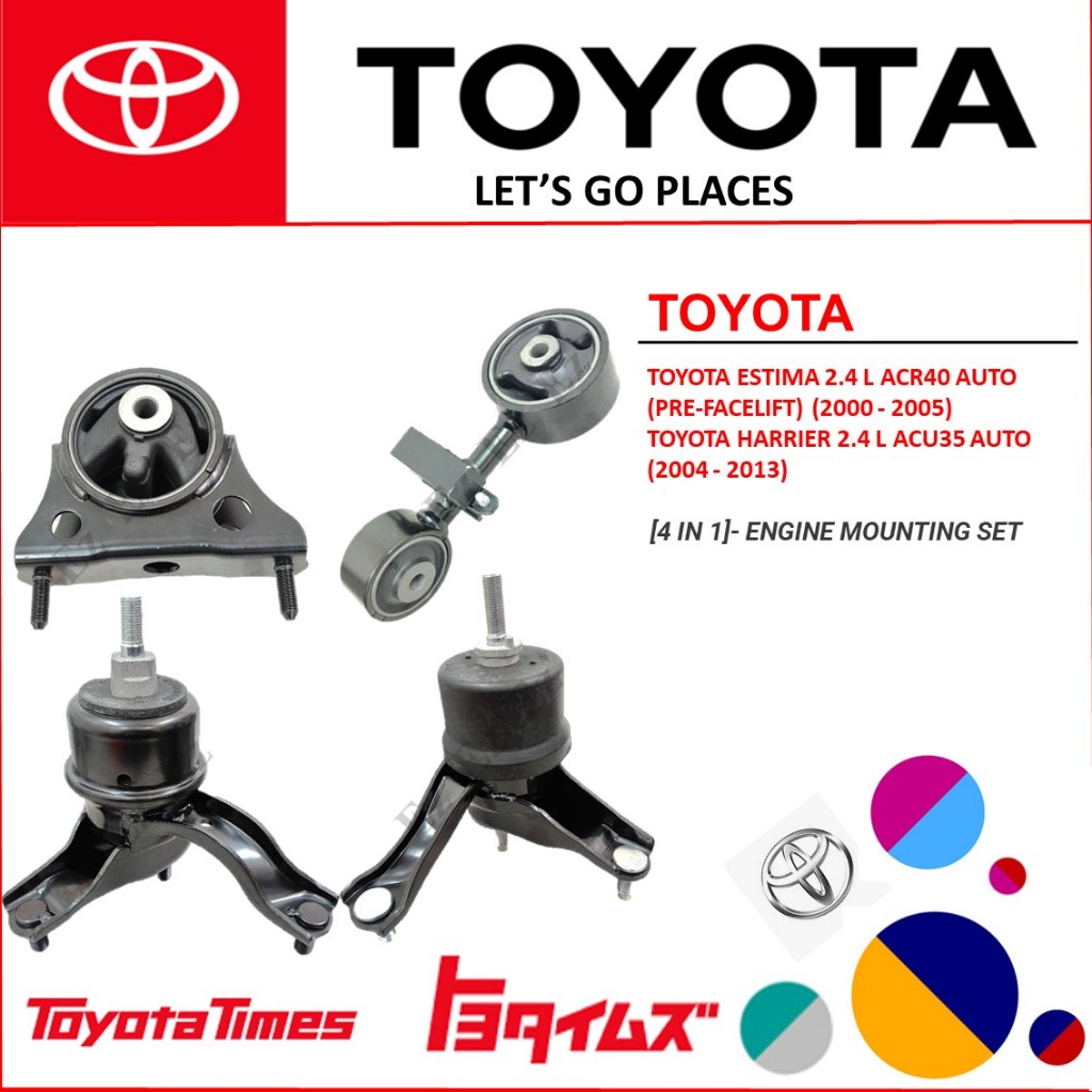 [4 IN 1] - ENGINE MOUNTING SET FOR TOYOTA ESTIMA ACR30 2.4 2WD 2000 ...