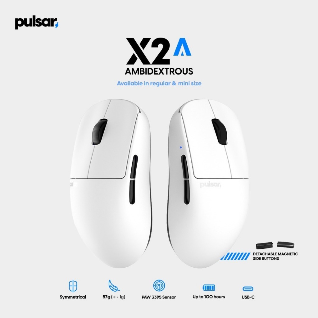 # Pulsar X2A [ REGULAR / MINI ] Ambidextrous Wireless Gaming Mouse ...