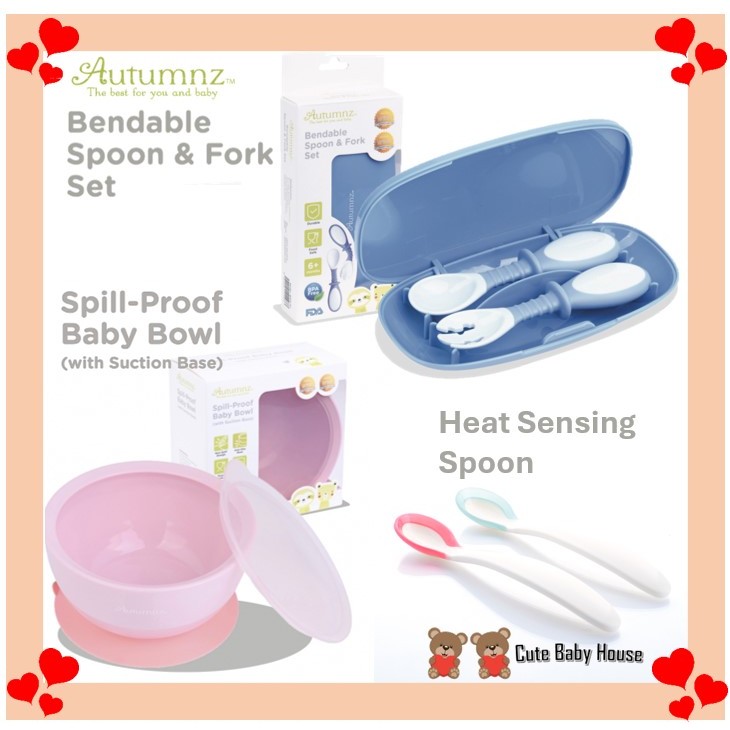 Autumnz - Bendable Spoon and Fork /Spill Proof Baby Bowl w Suction Base ...