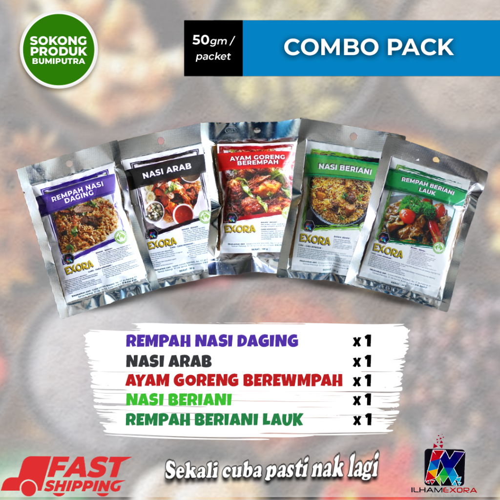 5 packs combo | value buy | Rempah Nasii Daging, Nasi Arab, Nasi ...