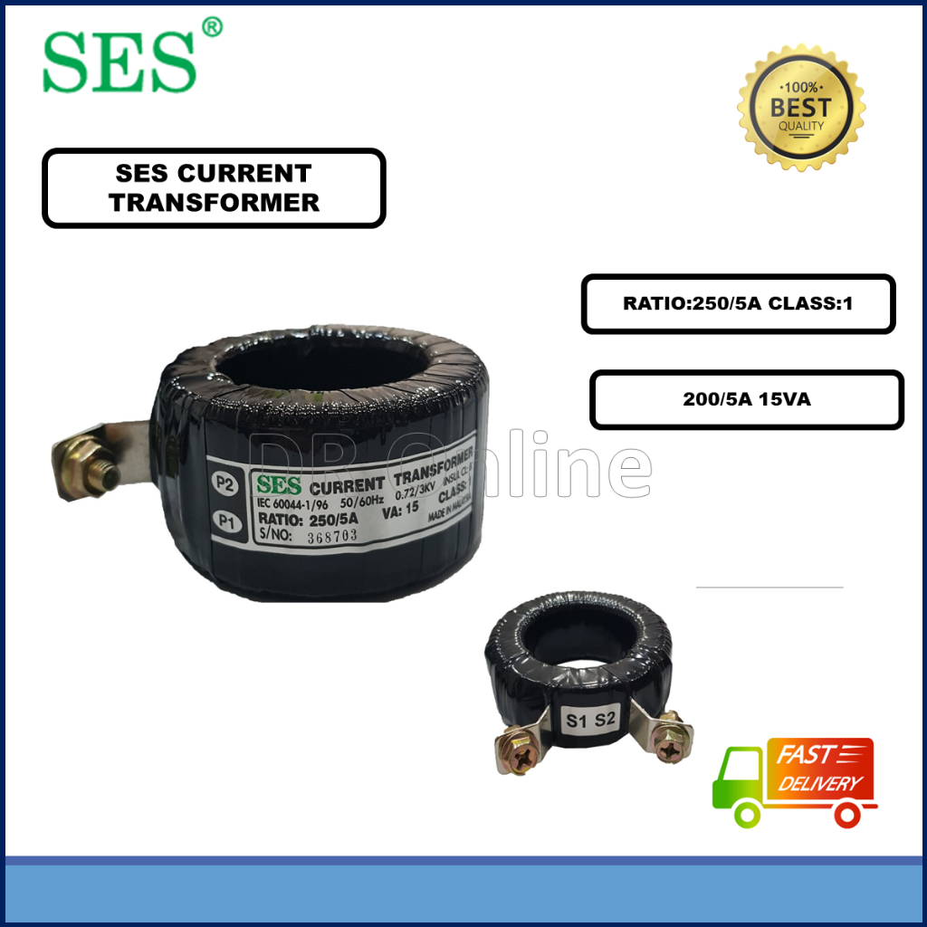 SES Current Transformer CT COIL Class 3 ,5VA ,60A,100A,150A,200A,250A ...