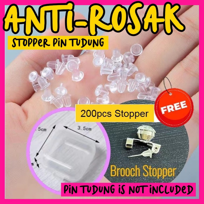 40pcs Brooch Stopper Kerongsang Stopper Brooch Tudung Pin Stopper Anti ...