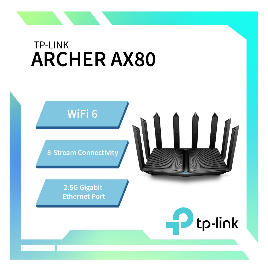 TP-LINK ARCHER AX80 AX6000 8-STREAM WIFI 6 ROUTER WITH 2.5G GIGABIT PORT | Shopee Malaysia