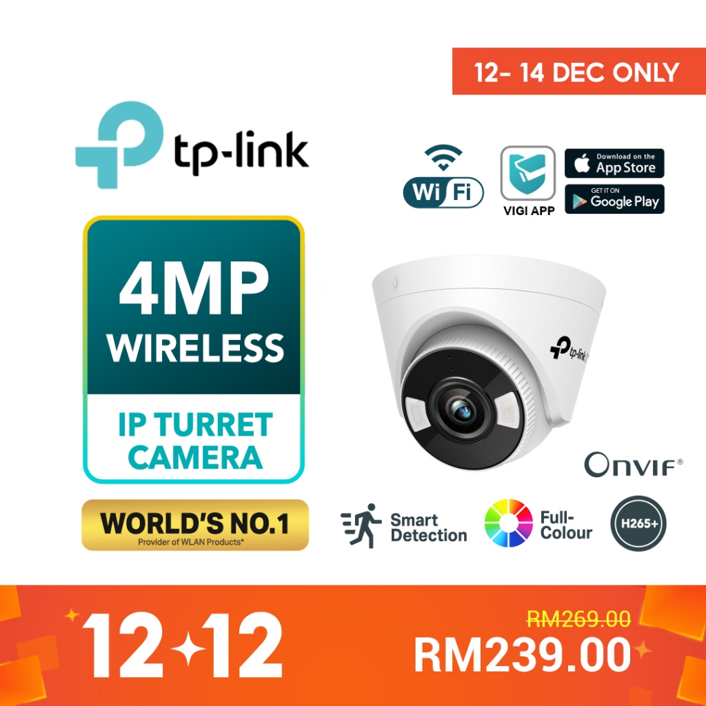 TP-Link 4MP AI CCTV VIGI C440-W & C440 - Indoor Full-Color Ultra-HD ...