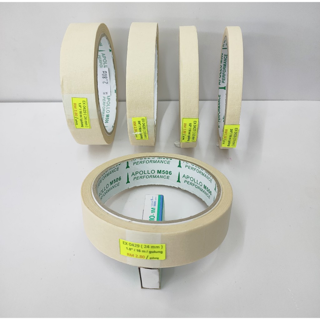Apollo M506 performance masking tape 9mm/12mm/18mm/24mm | Shopee Malaysia