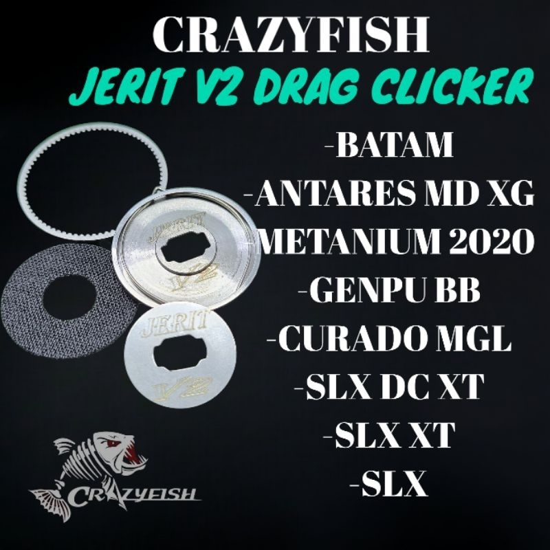 CRAZYFISH JERIT V2 DRAG CLICKER UNTUK SHIMANO BATAM/ANTARES MD XG/GENPU ...