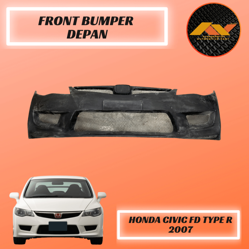 Honda Civic FD Type R 2007 Front Bumper Depan PU Material | Shopee Malaysia