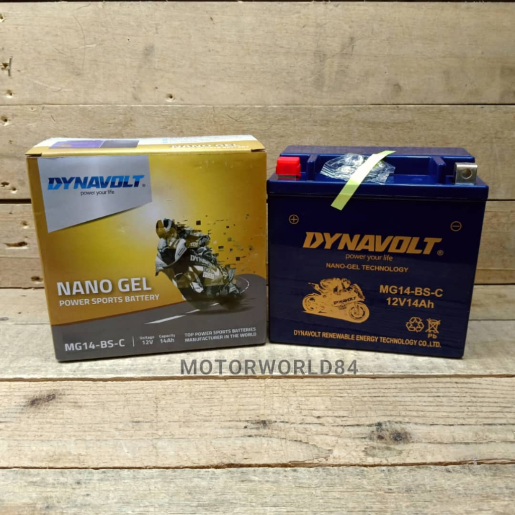 BATERI DYNAVOLT BATTERY MG14-BS-C YTX14-BS NANO GEL TECHNOLOGY HEAVY ...