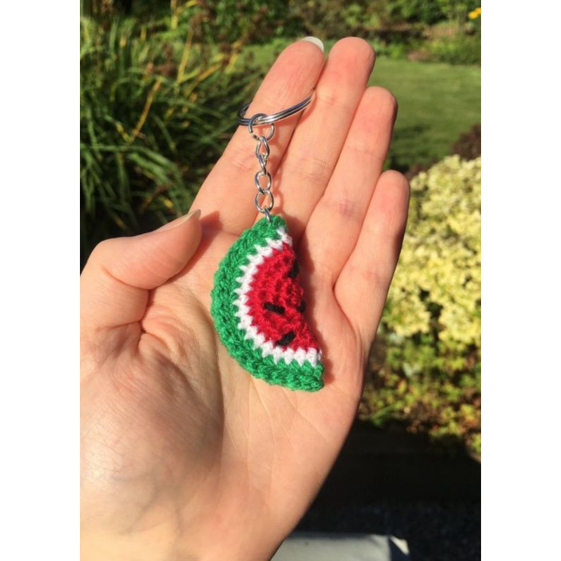 crochet watermelon keychain representing Palestine | Shopee Malaysia