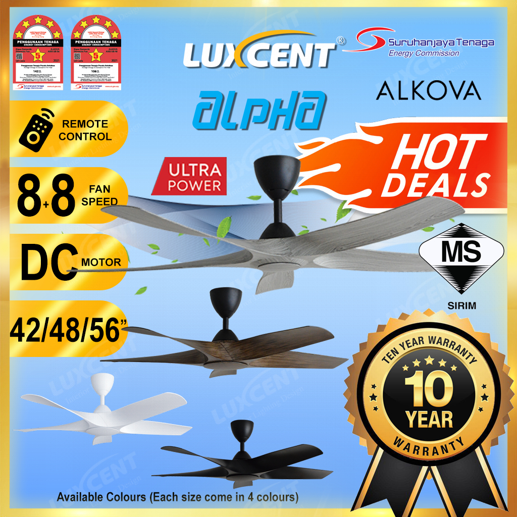 [SIRIM] Alpha Alkova Axis 56 48 42 Inches 5 Blades Remote Control DC ...