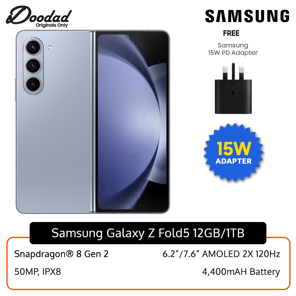 Samsung Galaxy Z Fold5 / Fold 5 5G 12GB + 1TB SM-F946 & 15W Adapter ...