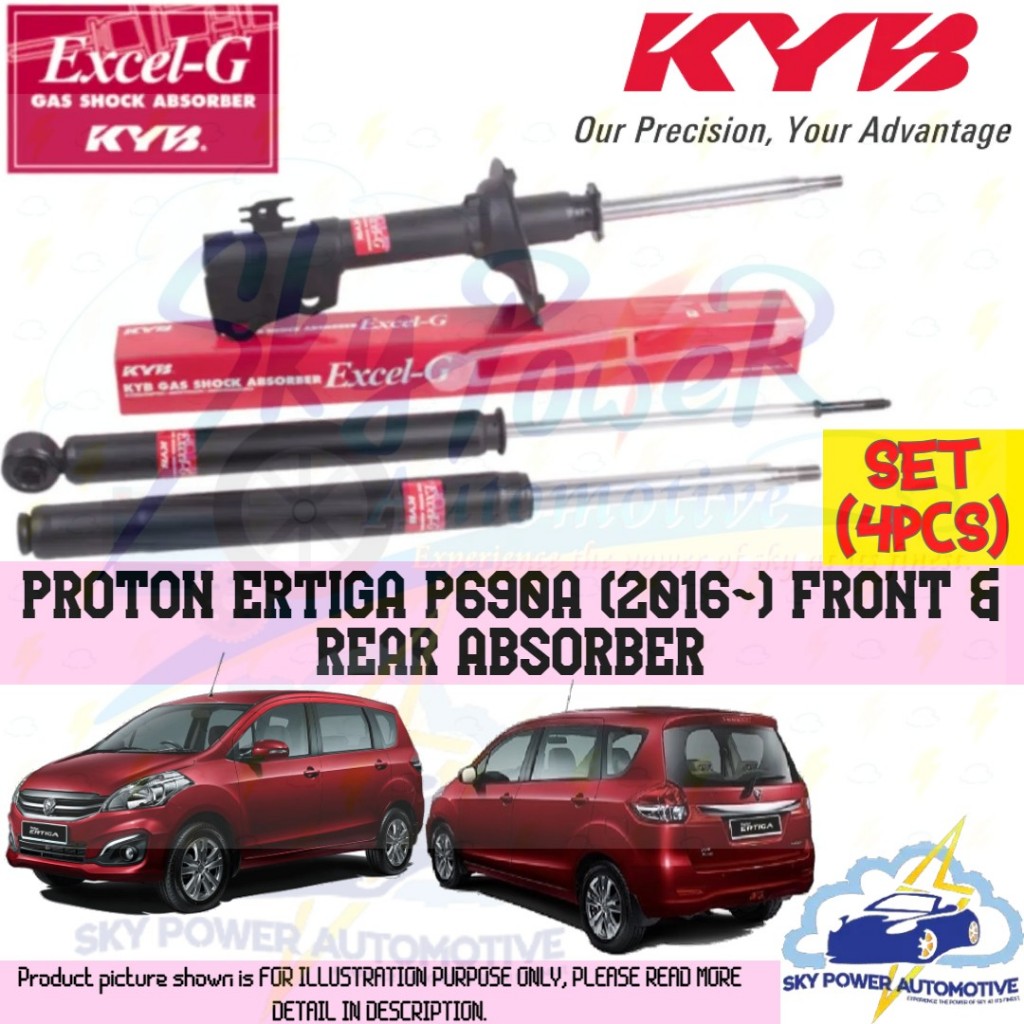 PROTON ERTIGA P690A (2016~) KAYABA KYB EXCEL G GAS SHOCK ABSORBER (FRONT 2PCS + REAR 2PCS = SET ...
