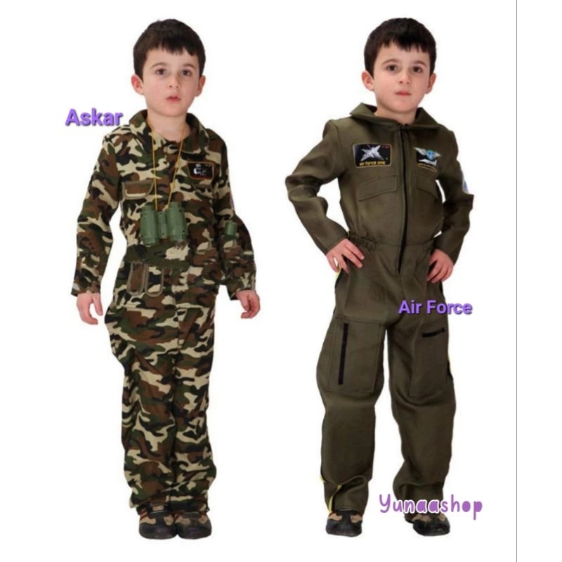 Occupation Baju Askar Soldier Air Force Tentera Budak Boy Girl 4-9Years ...