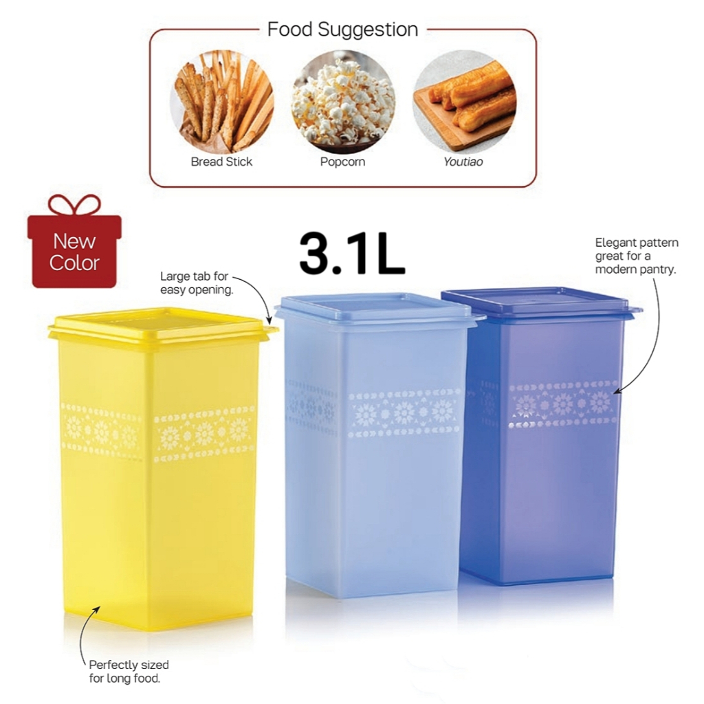 Tupperware Mosaic Keeper (1 PC / 3 PCS) 3.1L - Blue / Yellow / Light ...