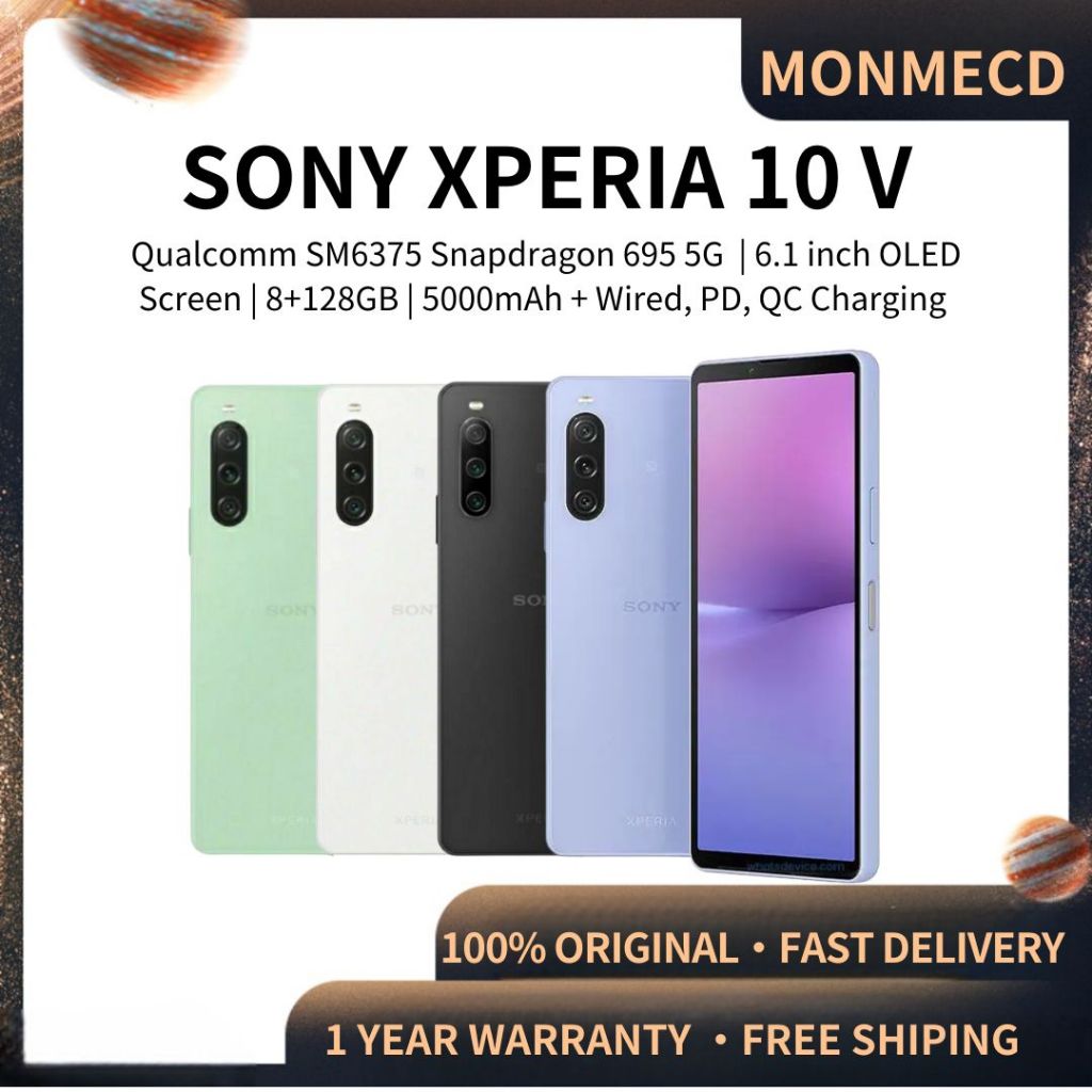 Sony Xperia 10 V Phone Qualcomm SM6375 Snapdragon 695 5G Handphone OLED ...