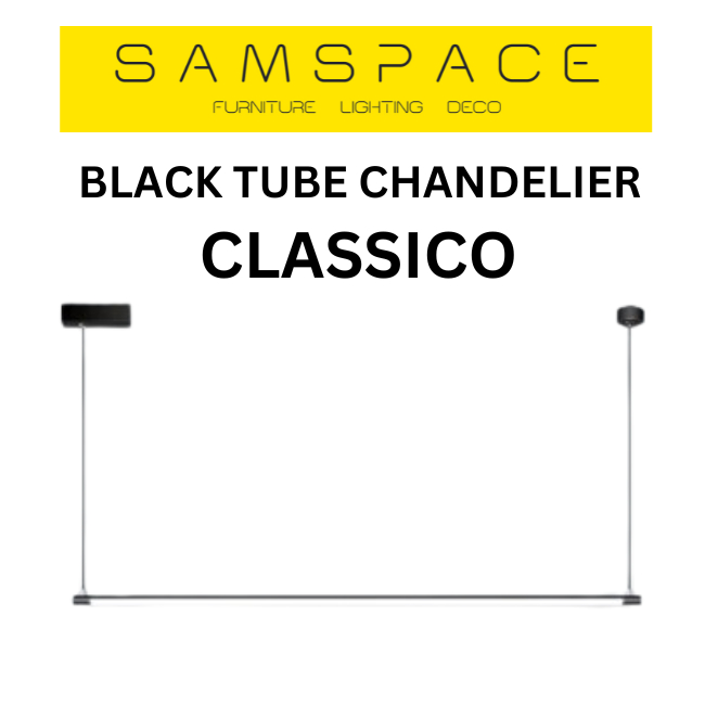 SamSpace Nordic Minimalist Modern Designer Black Tube Chandelier ...