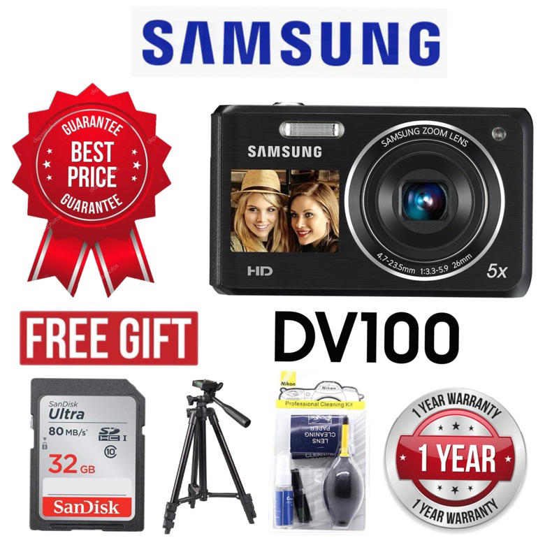 SAMSUNG DV100 DUAL SCREEN 16mp 5x zoom compact camera point and shot ...