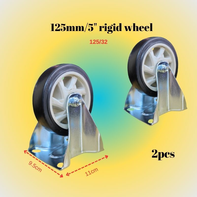 300kg hand truck replacement wheel / 5" PU castor / 2x rigid castor ...