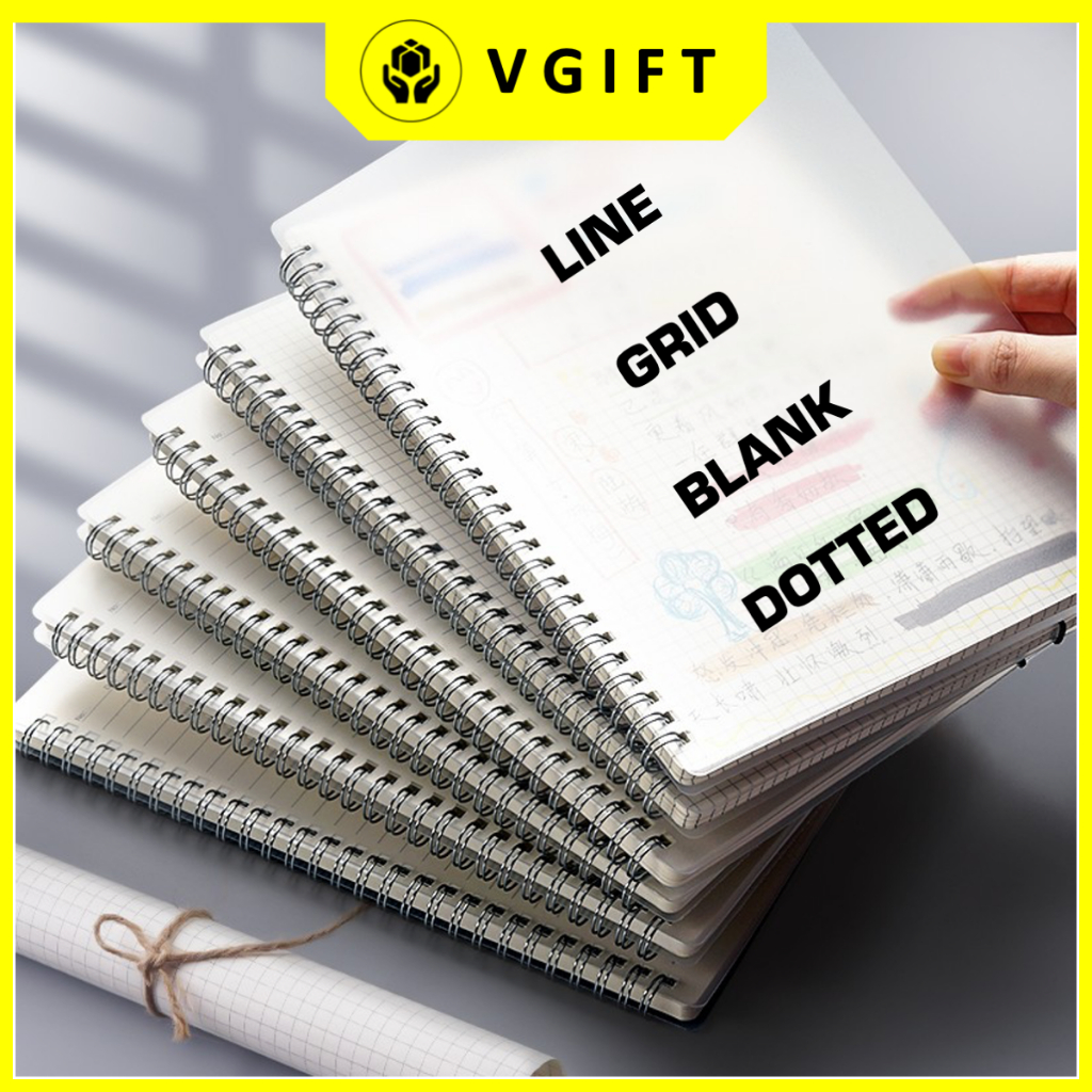 100pages 200pages Clear Notebook A4 A5 Spiral Wire O Planner Journal ...