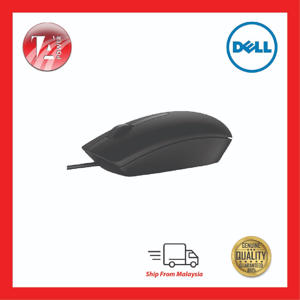 [LIMITED STOCK] Dell Optical Wired Mouse - MS116 - Black | Shopee Malaysia