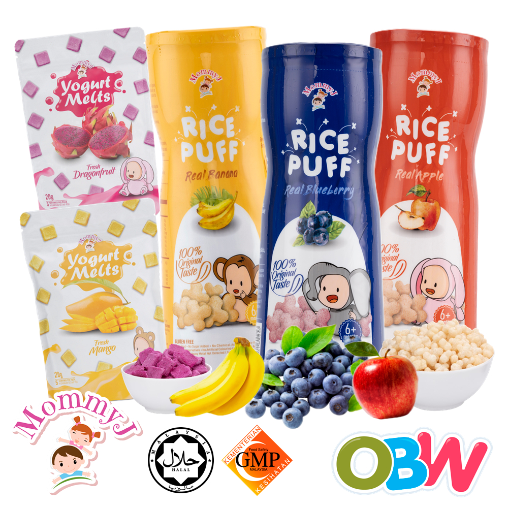MommyJ Non-Fried Pure Baby Rice Puff 宝宝儿童健康米饼粒 | MommyJ Baby Yogurt ...