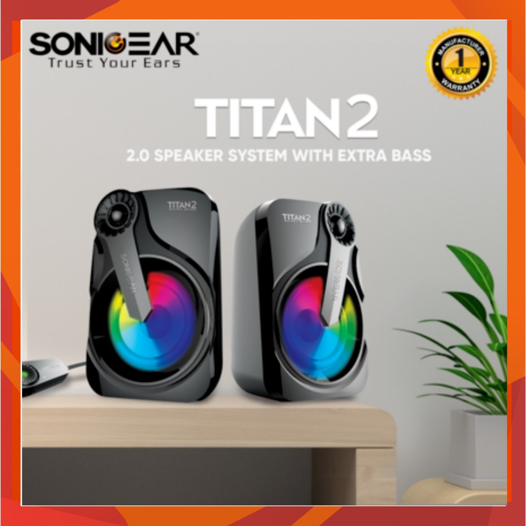 SONICGEAR TITAN 2 PORTABLE 2.0 SPEAKER WITH VOLUME CONTROL - HUGE BASS ...