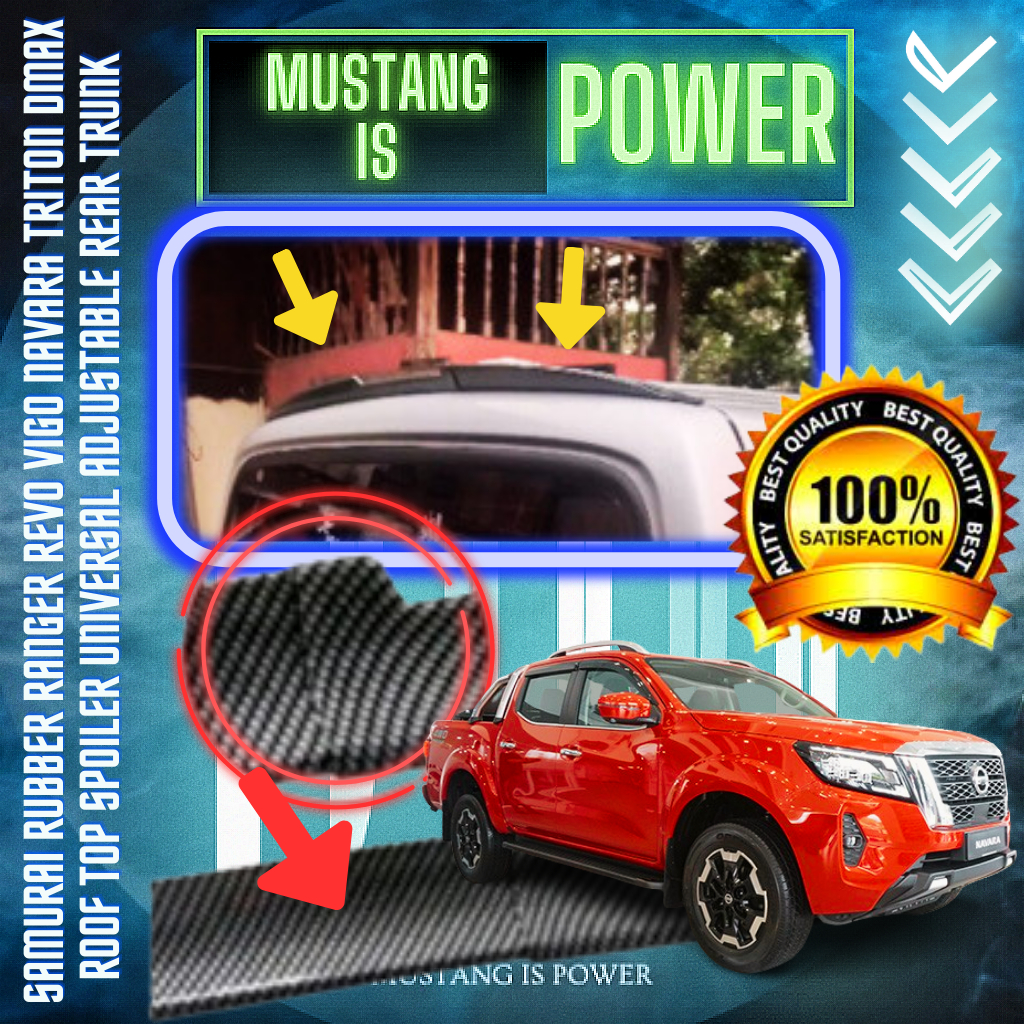 SAMURAI RUBBER RANGER REVO VIGO NAVARA TRITON DMAX ROOF TOP SPOILER ...
