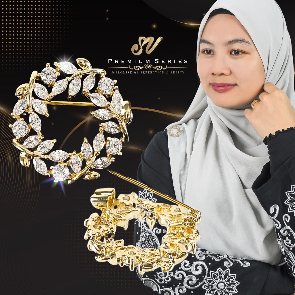 Sv Premium Pin Tudung Exclusive Brooch Crystal Austria High Quality ...
