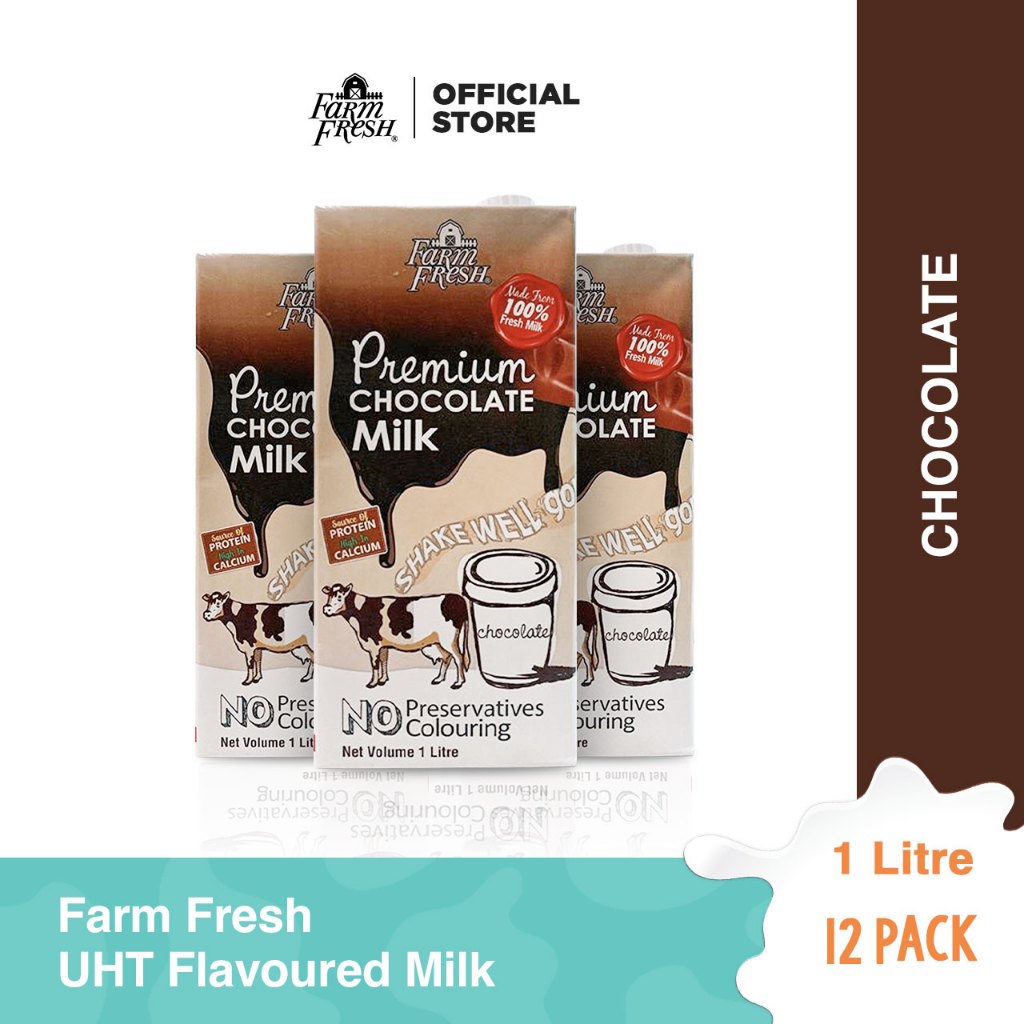 Farm Fresh UHT Chocolate Milk 1L x 12 Packs | Shopee Malaysia