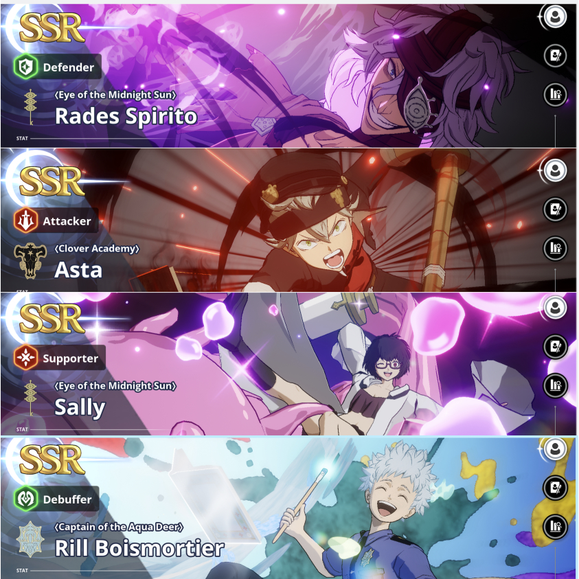 Black Clover M Starter 15425413 黑色五叶草M 初始号 Asta + Rades + Rill +Sally ...