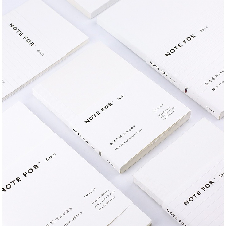 White Plain Notebook A6 Blank Grid Line Journal Diary Planner ...