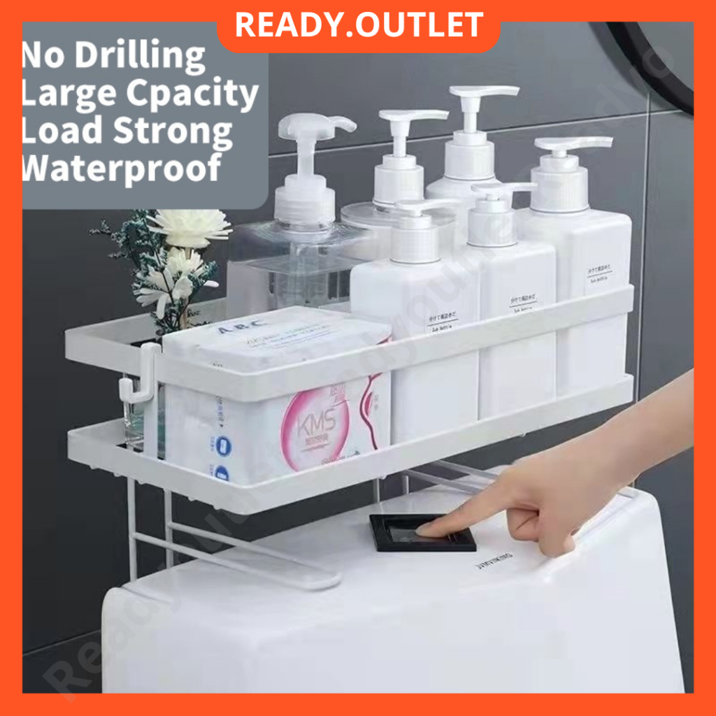READY🚀 Stainless Steel Toiletries Bathroom Storage Rack Shelf Tool Rak ...