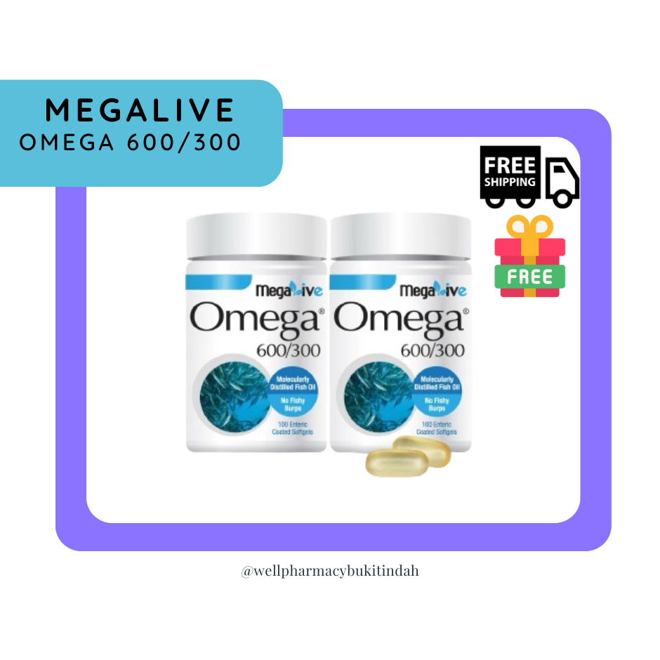 MEGALIVE Omega 600/300 Fish Oil (100's/2x100's) | Shopee Malaysia