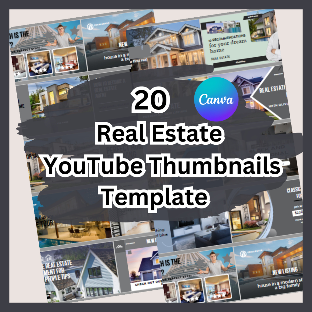 20 Real State Youtube Thumbnails [ Canva Template ] | Shopee Malaysia
