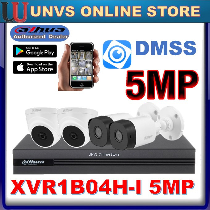 DAHUA 4 CHANNEL 4CH SET PACKAGE 5.0MP ULTRA HD DVR(5MP) + CAMERA(5MP) (P2P ONLINE VIEW FOR PHONE ...