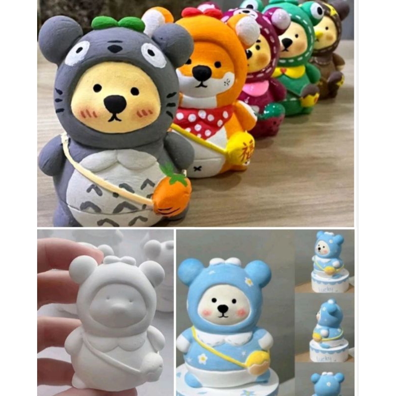 Gypsum Plaster Paiting Diy Penguin Plaster Doll Diy Art&Craft Diy 石膏娃娃 ...