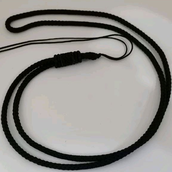 3mm Thickness Waxed Black Braided Cord String Necklace. 简约蜜蜡毛衣链绳子挂坠项链 ...