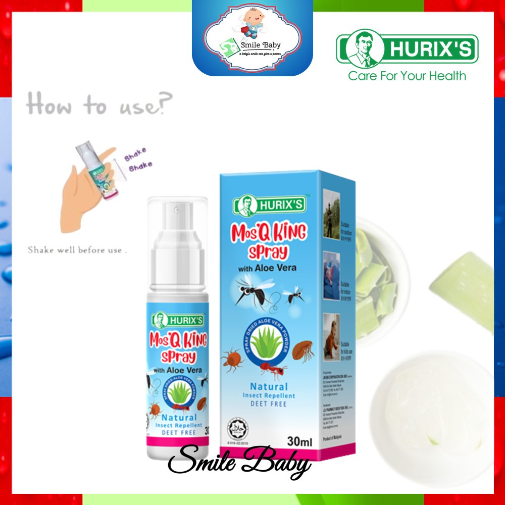 HURIX'S MOS Q KING SPRAY (WITH ALOE VERA) - Natural Insect Repellent ...