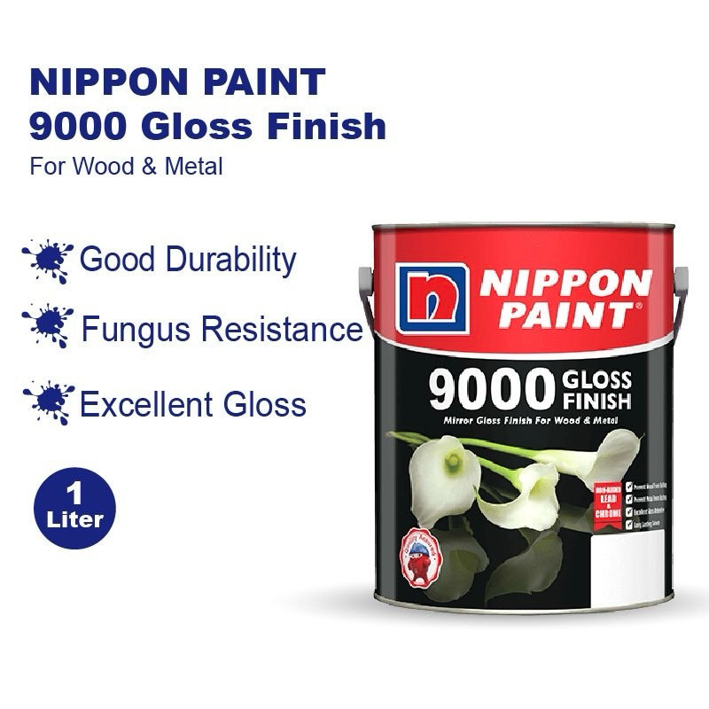 NIPPON PAINT 9000 GLOSS FINISH FOR WOOD & METAL ( 1LITER ) | Shopee ...