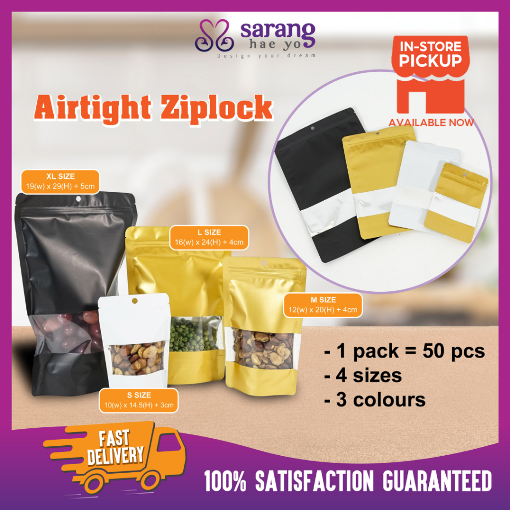 50PCS Zip Lock Bag Ziplock Plastic Beg Goodies Bag Kedap Udara Beg ...