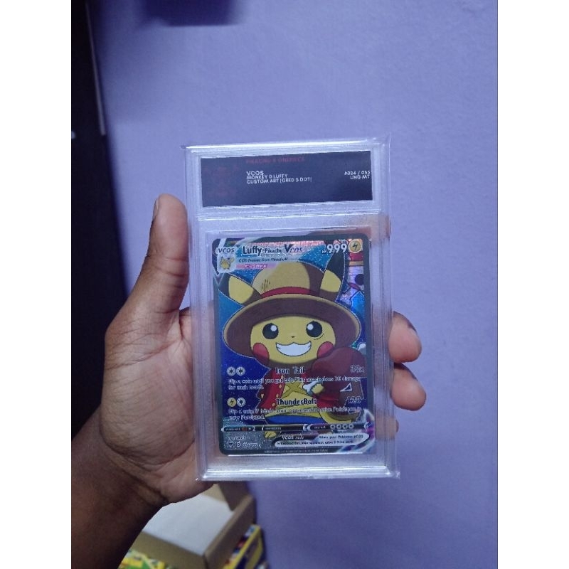 Pokemon X One Piece Monkey D Luffy SP nika pikachu Vcos colab slab set ...
