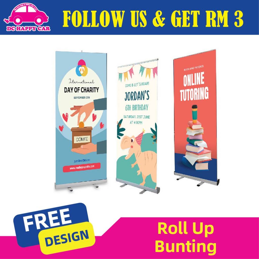 Roll Up Bunting Stand With Printing (FREE Design) | Shopee Malaysia