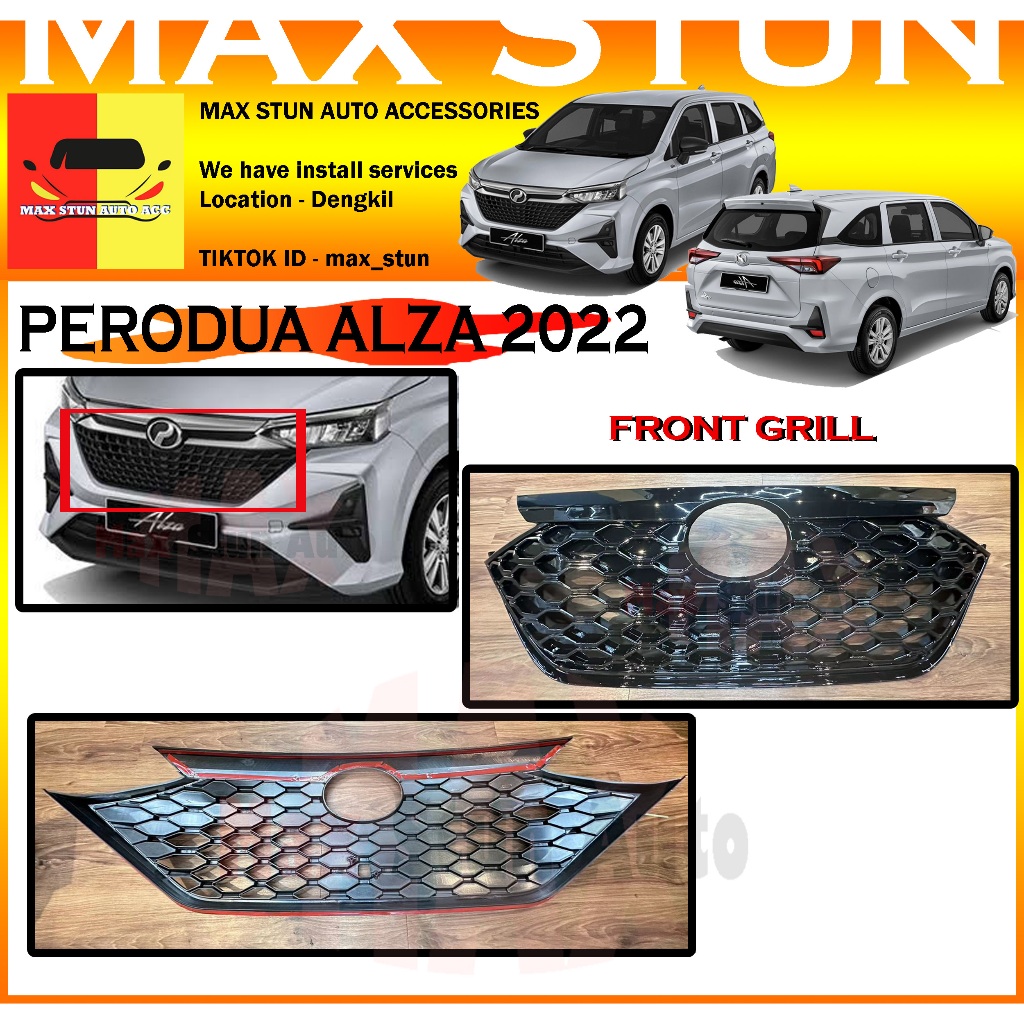 PERODUA ALZA 2022 2023 2024 MATERIAL ABS SPORT STYLE FRONT GRILLE DEPAN ...