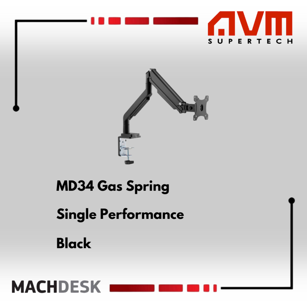 AVM MACHDESK MD34 Dual / Single Performance Gas Spring Monitor Arm ...