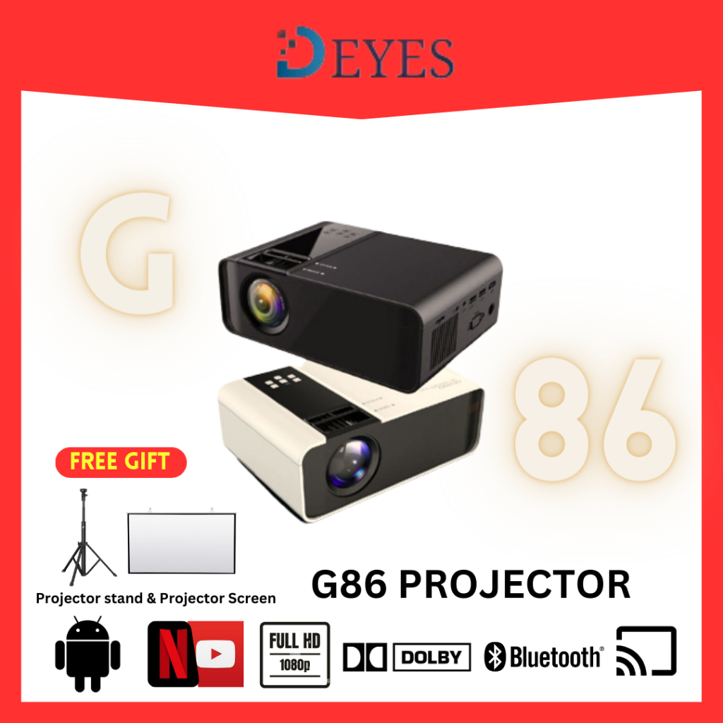🔥10 Years Warranty 🔥 6000 lumens G86 Projector FULL HD 1080P Android ...