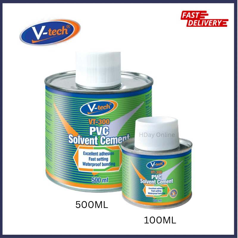 VTECH VT300 Solvent Cement Gum PVC Pipe Glue 100g/500g | Shopee Malaysia