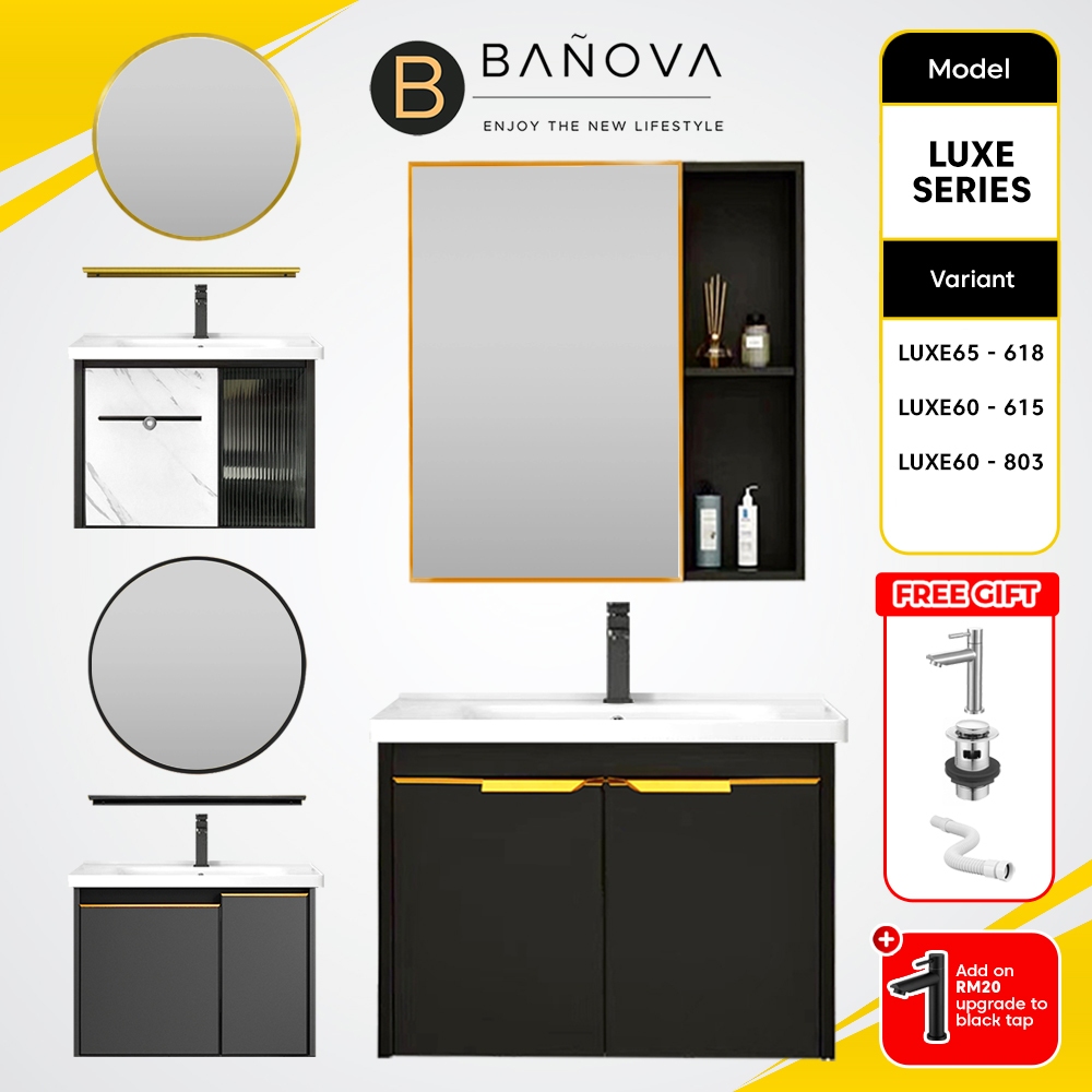 BANOVA Composite Panel LUXE Series Bathroom Cabinet Basin Set Mirror ...